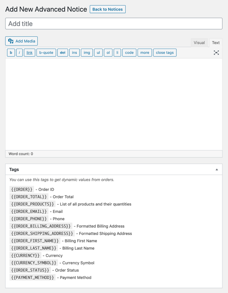 Documentation for WooCommerce Advanced Notices - Shop Plugins