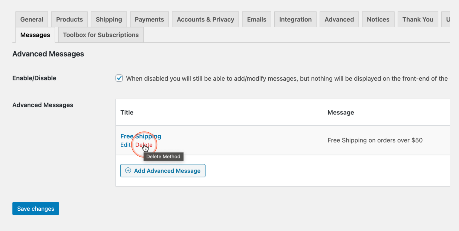 Woocommerce Advanced Messages Documentation Shop Plugins