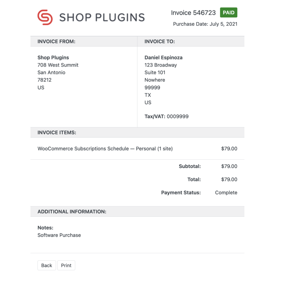 How to generate an invoice for your plugin purchase - Shop Plugins
